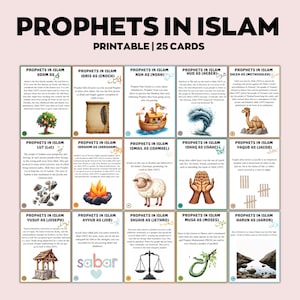 Prophets in the Quran & Islam,islamic Printable and Digital Cards ...
