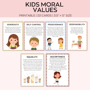 Kids Moral Values Flashcards, Acceptance and Commitment Therapy ...