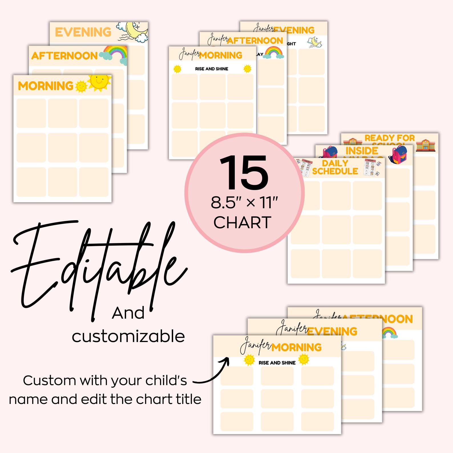 600 Daily Routine Cards Visual Schedule, Toddler Routine Chart for Kids ...