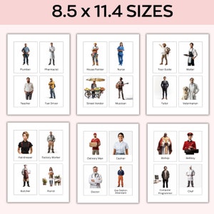 40 Profession Flash Cards, Montessori Cards Printable, Nomenclature ...