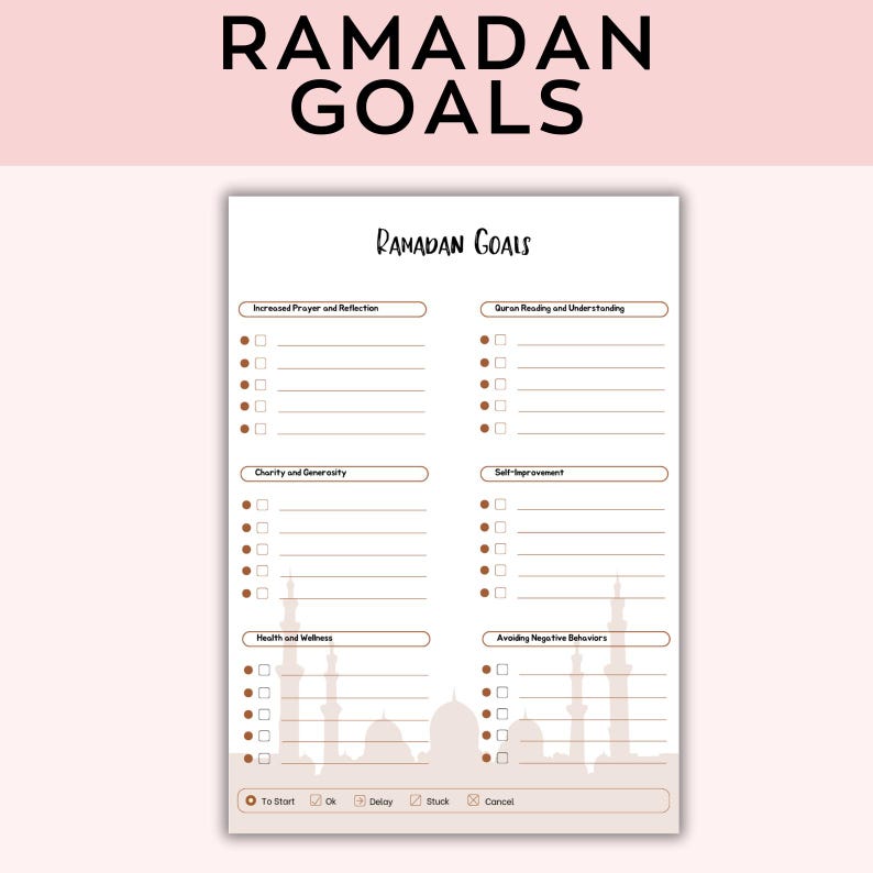 Ramadan Planner Printable, Ramadan Journal, Muslim Planner Digital ...