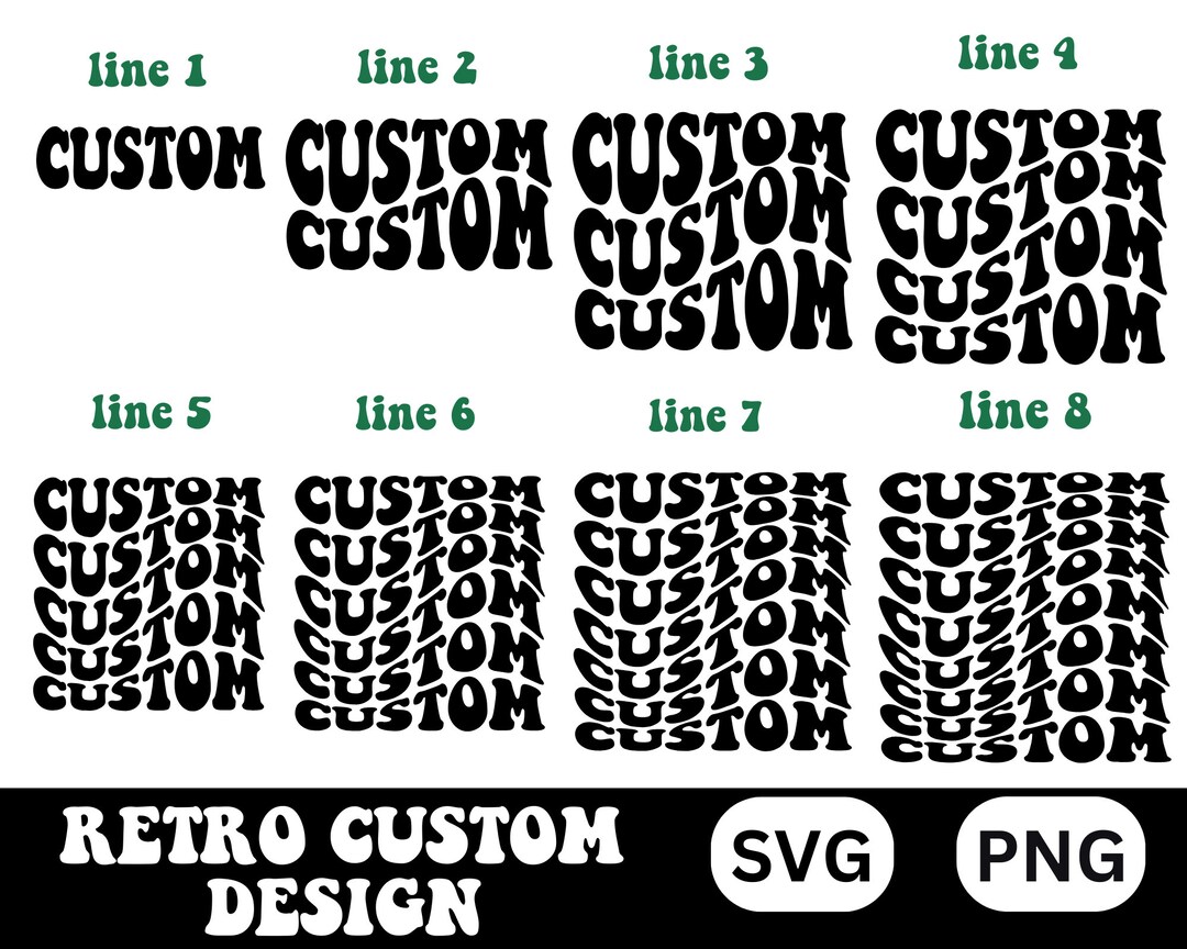 Custom Svg, Custom Wavy Svg, Customized Retro Wavy Text, Personalized ...