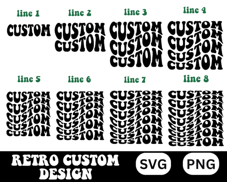 Custom Svg, Custom Wavy Svg, Customized Retro Wavy Text, Personalized Text, Colourful Stacked ...