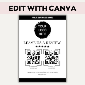 Editable Small Business Sign Bundle, Price List, Scan to Pay, Printable ...