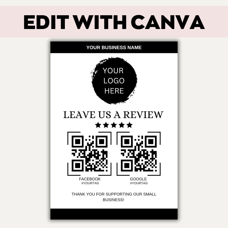Editable Small Business Sign Bundle, Price List, Scan to Pay, Printable ...