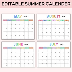 Editable Summer Planner 2024, Printable Summer Kids Planner, Summer ...
