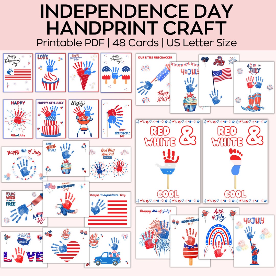 4th of July Handprint Art Bundle, Fourth of July Craft,classroom ...