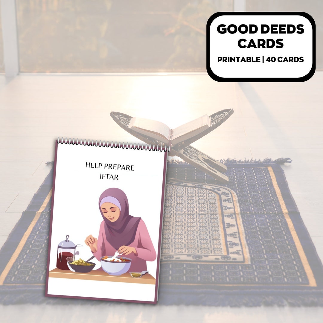 Good Deeds Cards Printable, Ramadan Cards, Ramadan Advent Cards, Kids ...