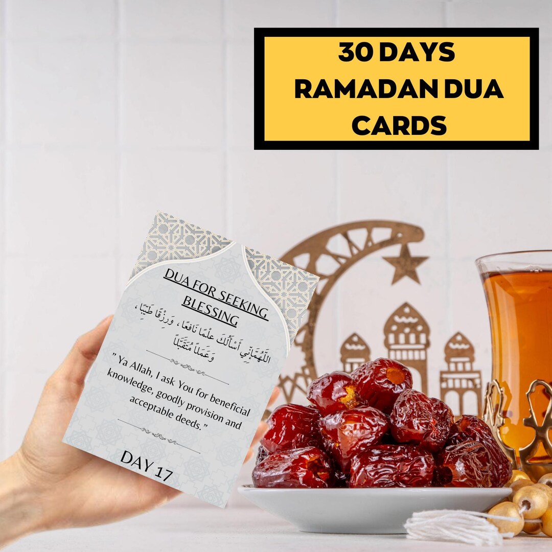 30 Ramadan Dua Cards, 30 Day Dua Ramadan Printable, 30 Day Ramadan ...