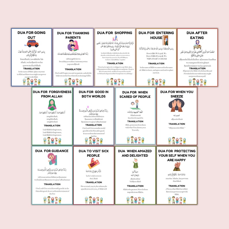 Kids Dua Cards, Islamic Kids Printables, Duas for Kids, Children Dua ...