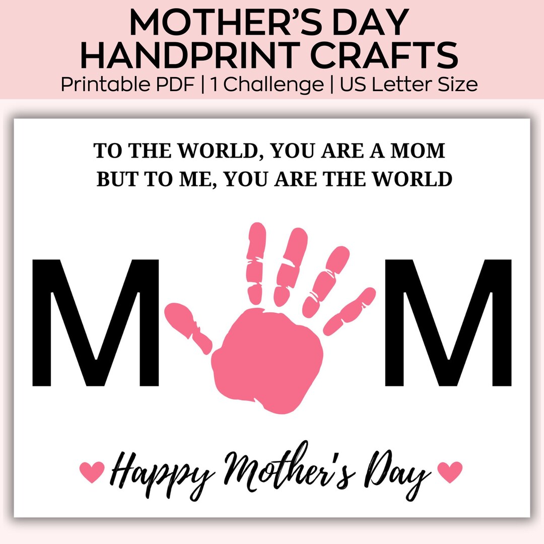 Mother's Day Printable, Mother's Day Handprint Art Mothers Day Gift ...
