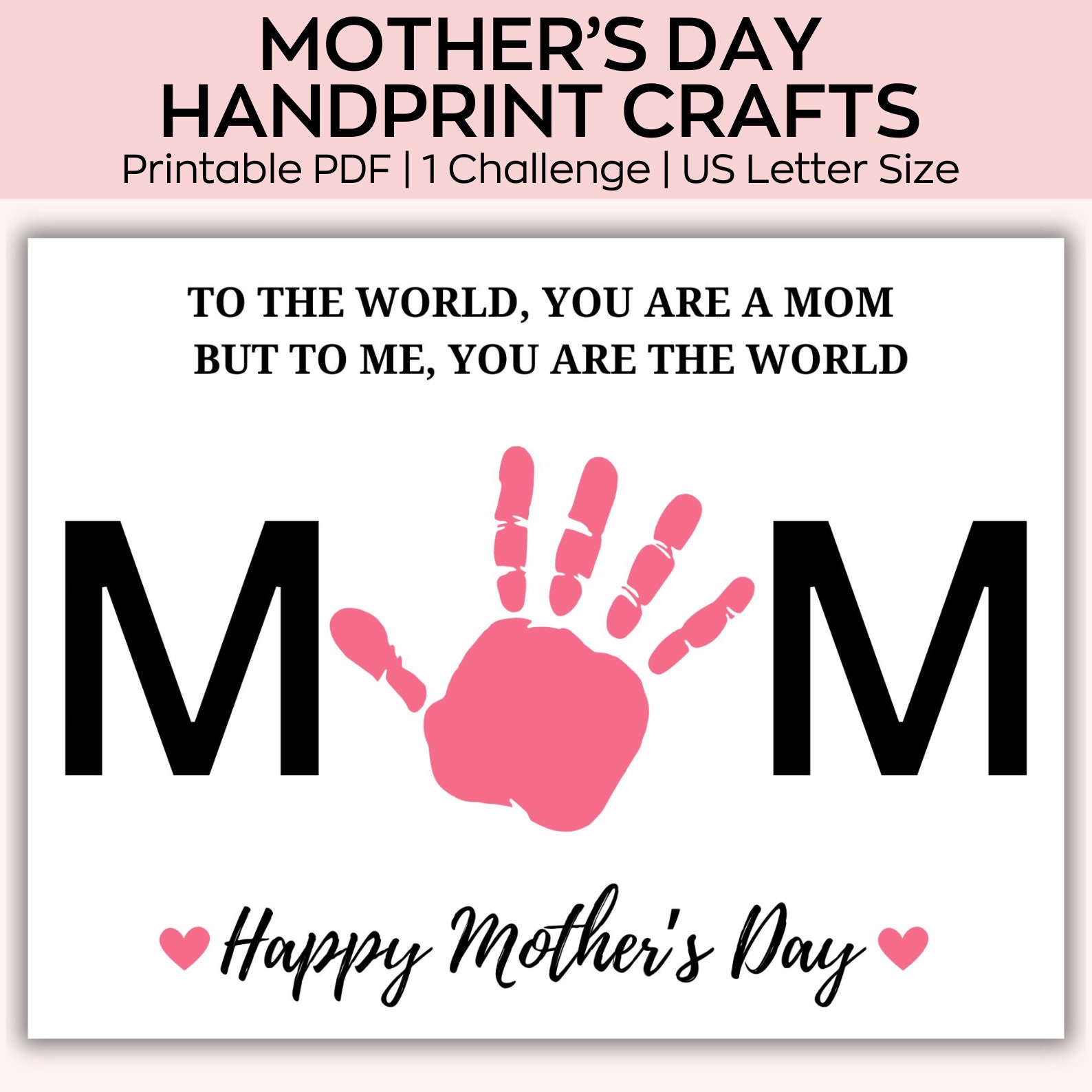 Mother's Day Printable, Mother's Day Handprint Art Mothers Day Gift ...