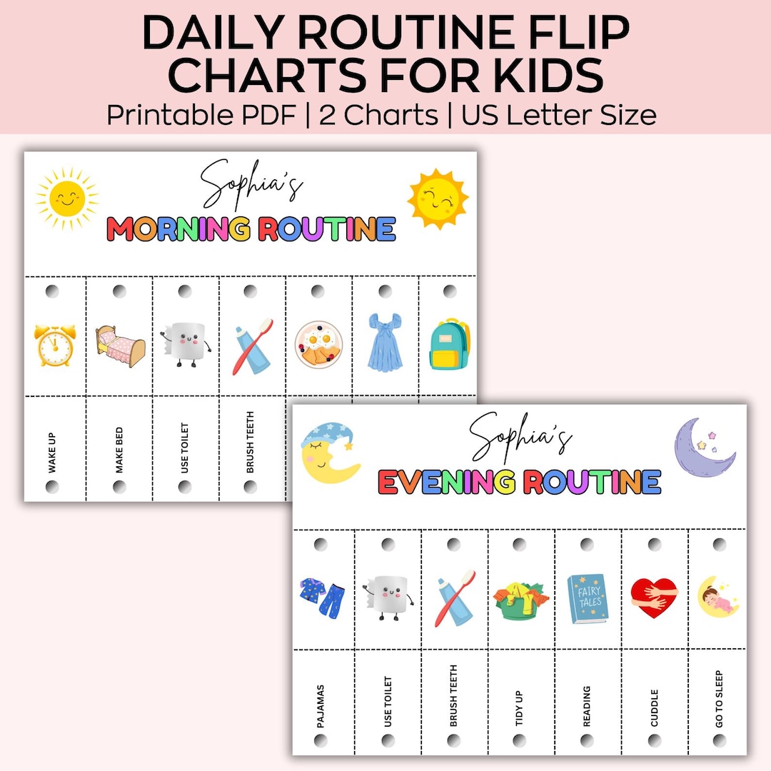 Routine Flip Chart, Morning Routine, Bedtime Routine, Kids Routine ...