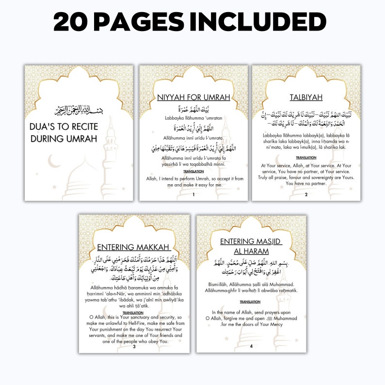 Umrah Duas Printable, Floral Umrah Cards, Dua Cards Printable, Umrah ...