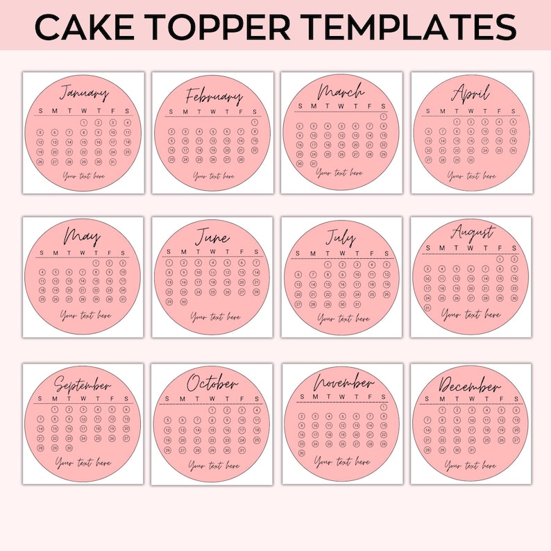 Trending Cake Calendar for Round Cake, Burnaway Cake Calneder, Custom ...