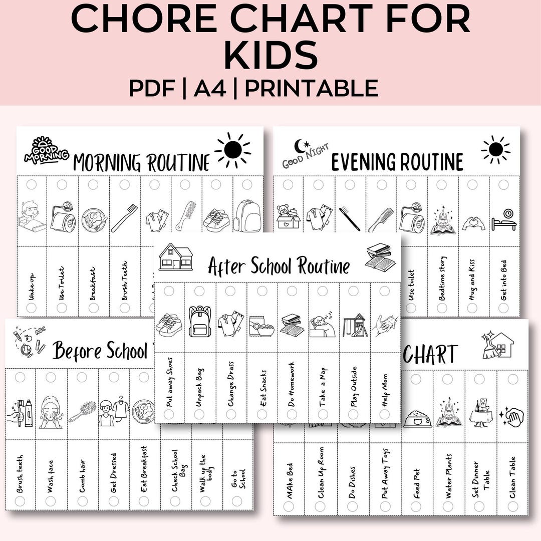 Kids Flip Routine Chart, After School Routine, Morning Chart, Evening ...