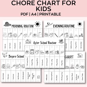 Kids Flip Routine Chart, After School Routine, Morning Chart, Evening ...