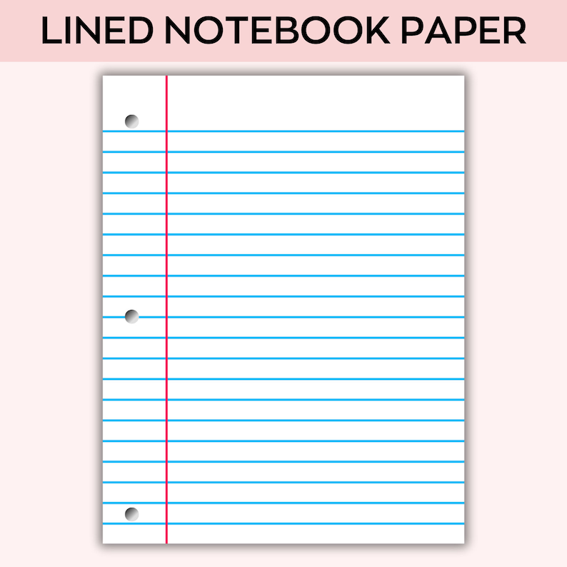 Notebook Paper PNG Digital Download, Paper School Notebook, Ruled ...