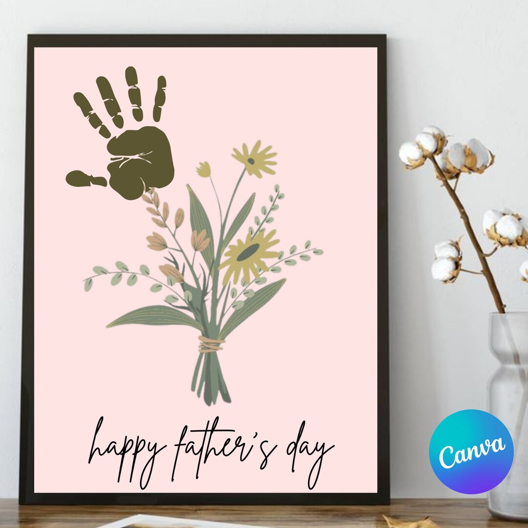 Father's Day Flower Poem Printable Card, Kids' Handprint Keepsake ...