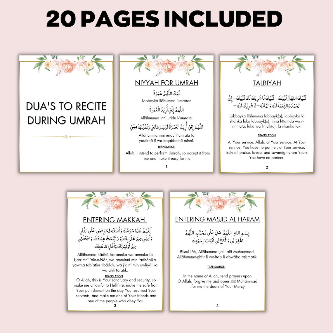 Umrah Duas Printable, Umrah Cards, Umrah Guide, Umrah Book, Duas for ...
