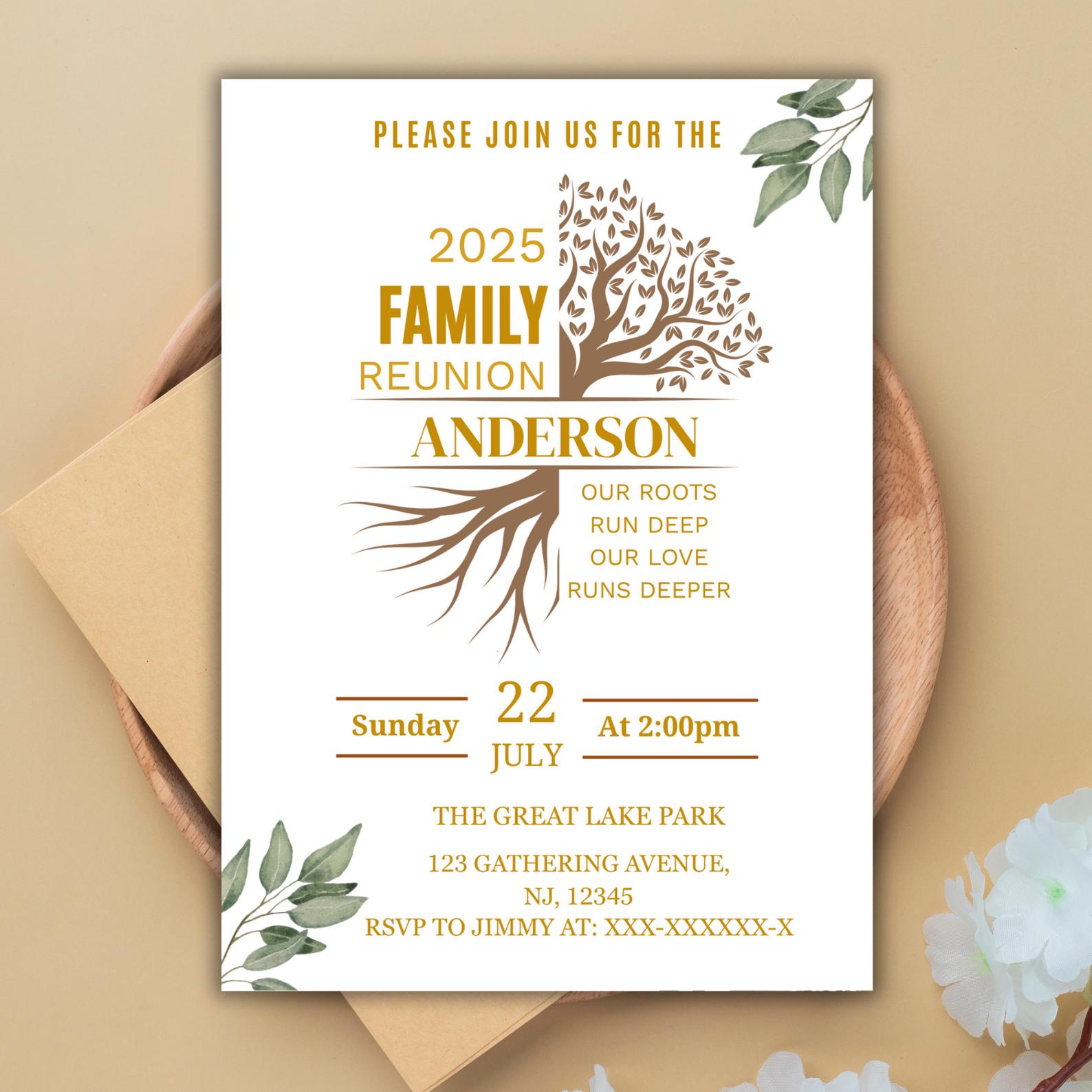 Family Reunion Invitation, Editable Family Reunion Announcement, Family ...