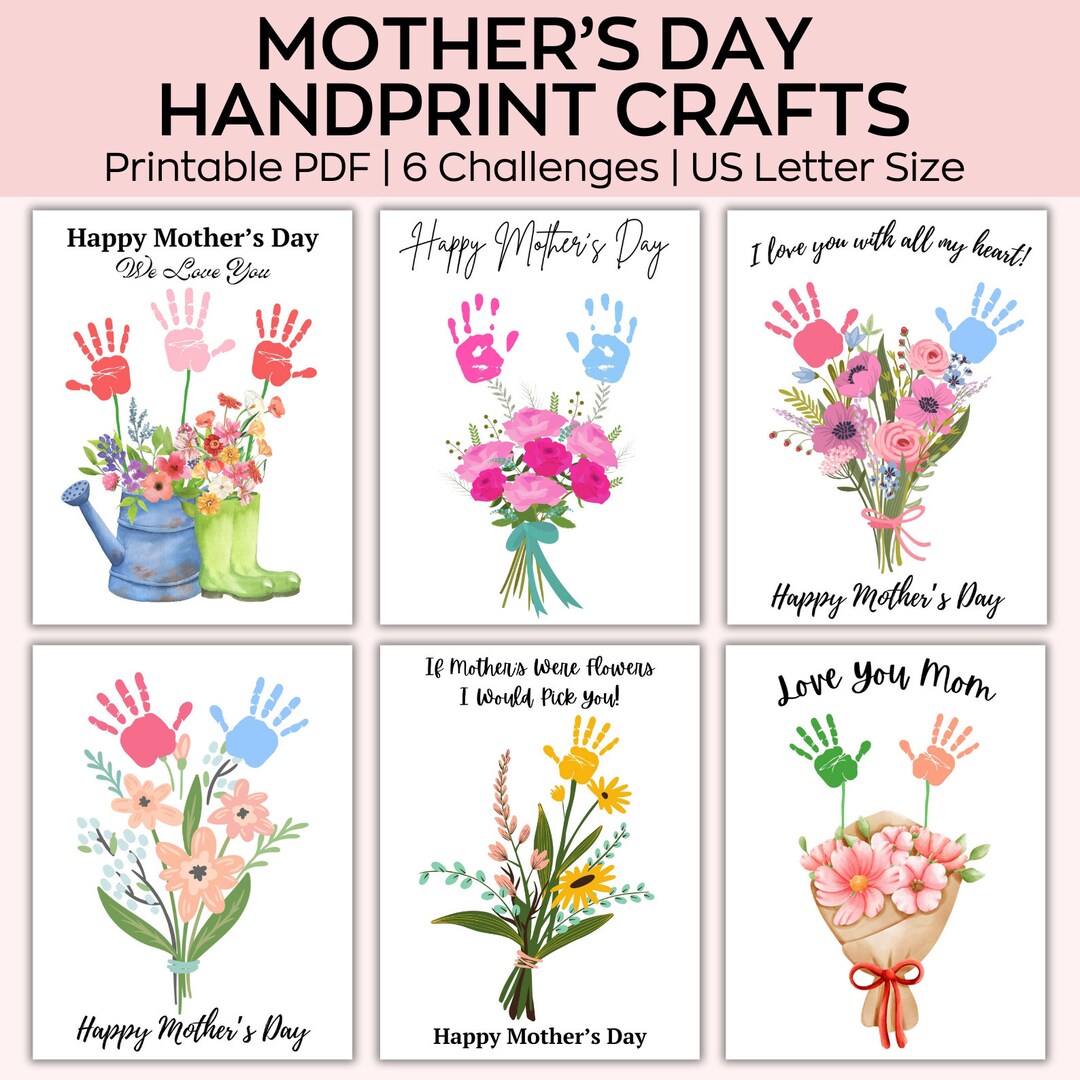 Mother's Day Printable, Mother's Day Handprint Art Mothers Day Gift ...