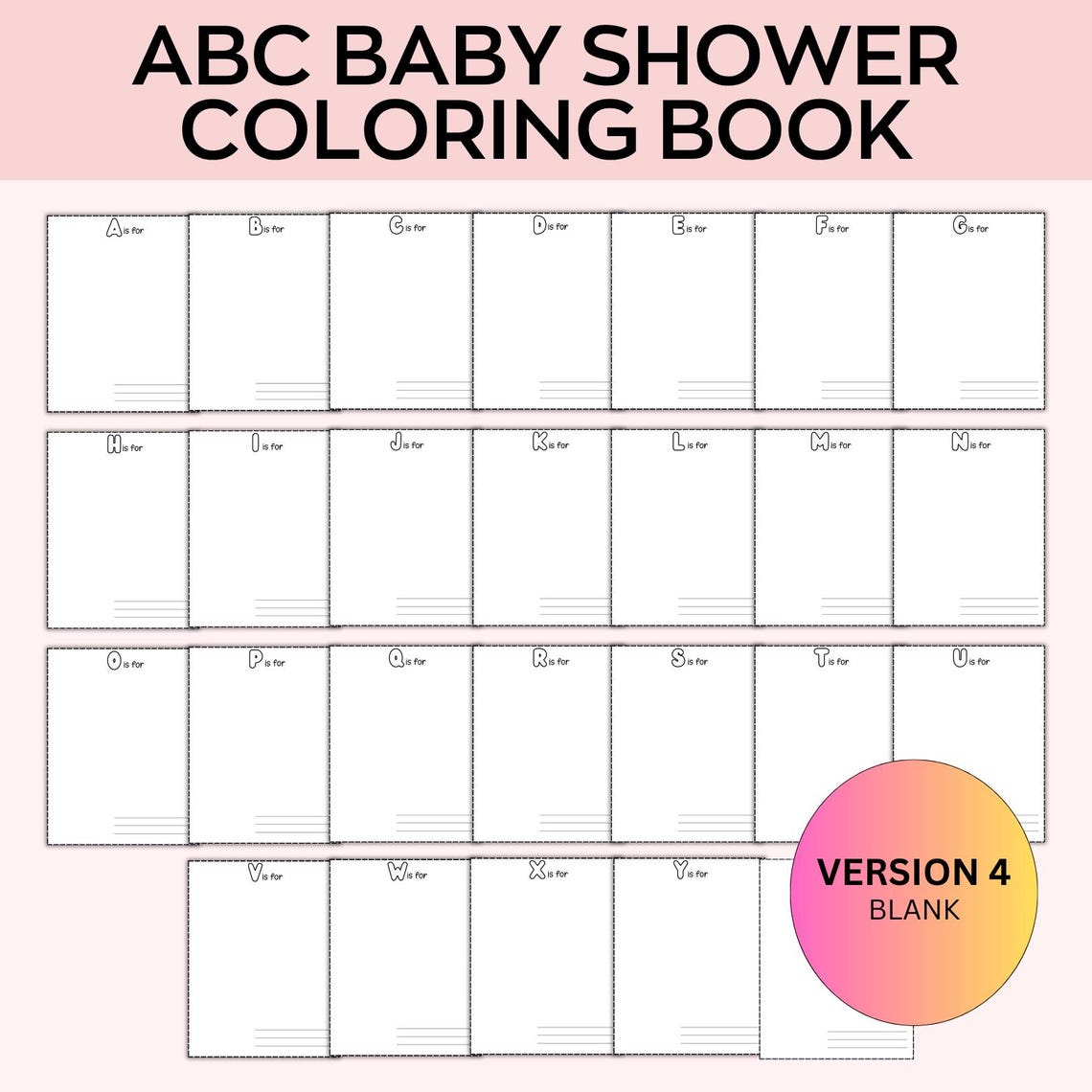 ABC Coloring Book Baby Shower Game Bundle, ABC Baby Shower Coloring ...