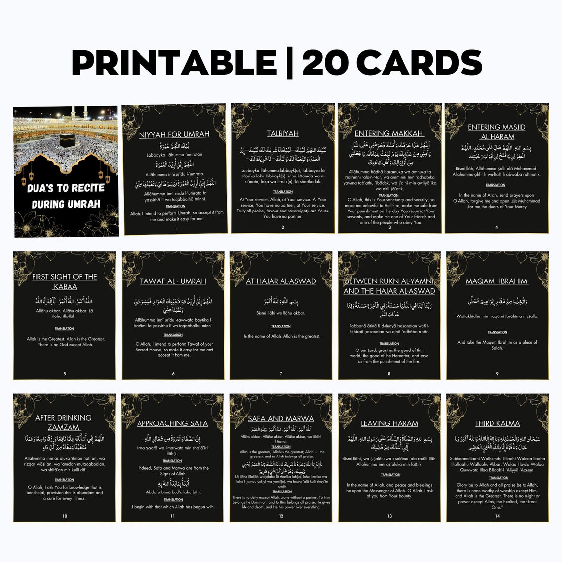 40 Umrah Duas Printable, Umrah Cards, Umrah Guide, Umrah Book, Duas for ...
