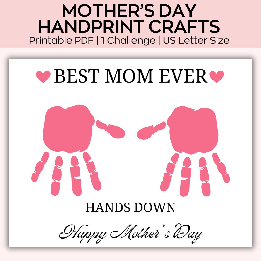 Mother's Day Printable, Mother's Day Handprint Art Mothers Day Gift ...