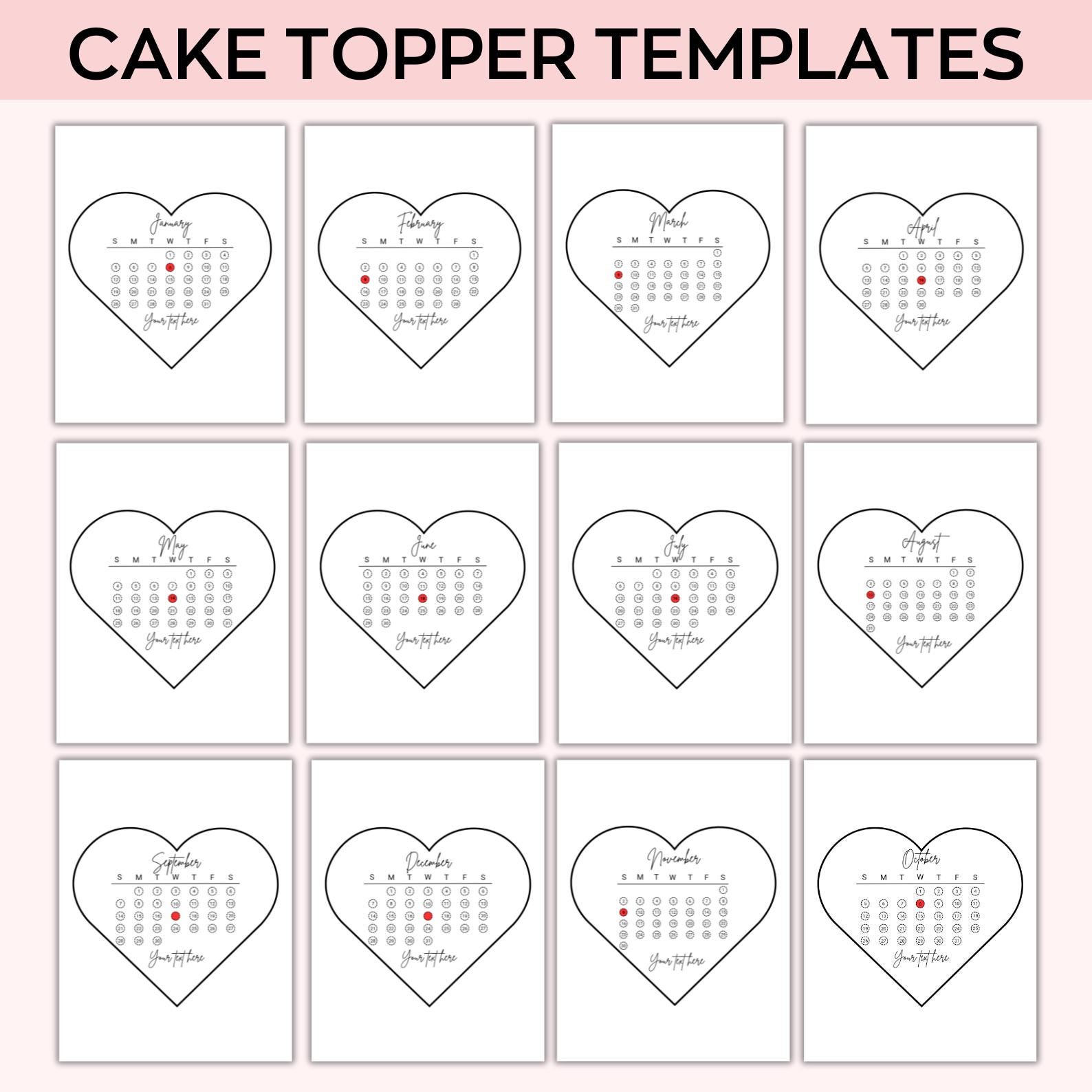 Heart Cake Toppers 2026 Calendar, Burn Away Cake Topper Calendar ...