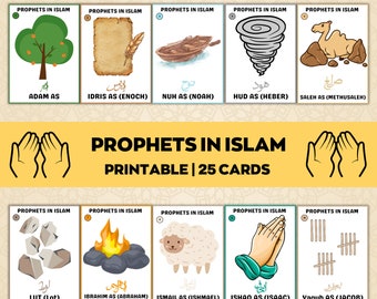 25 Prophets in the Quran & Islam. Islamic Printable and Digital Cards ...