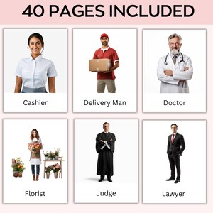 40 Profession Flash Cards, Montessori Cards Printable, Nomenclature ...