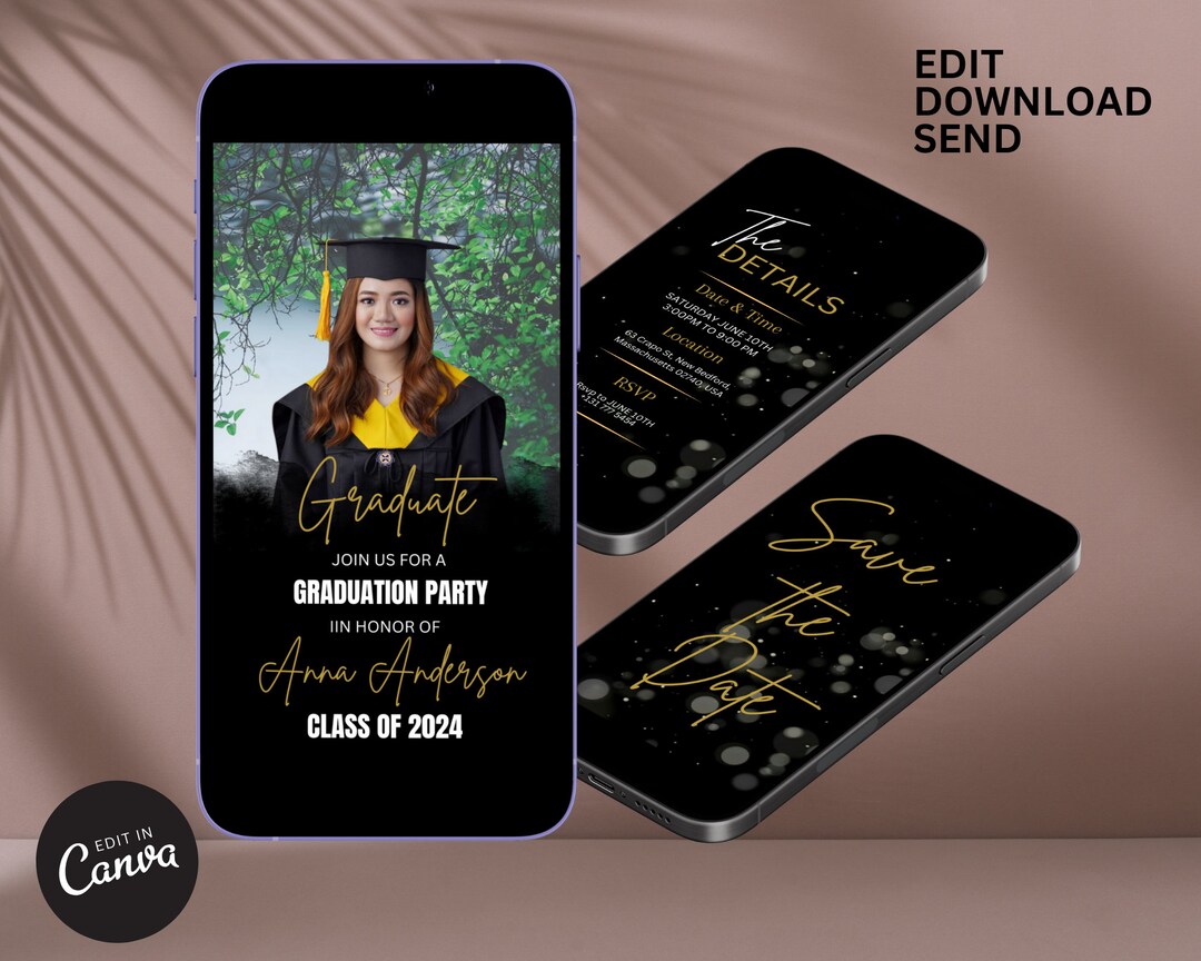 Editable Kindergarten Graduation Invitation, Save the Date Grad ...