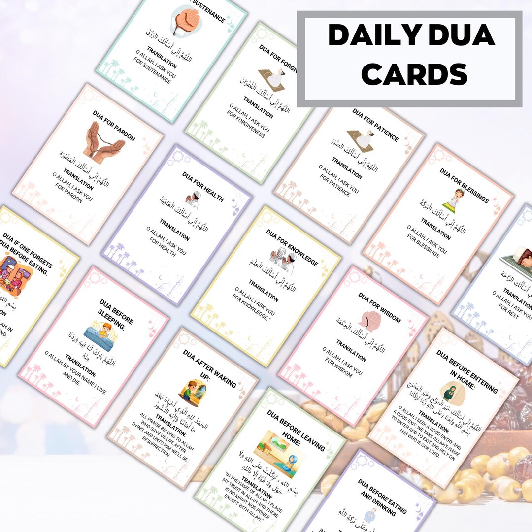 Kids Dua Cards, Islamic Kids Printables, Duas for Kids, Children Dua ...