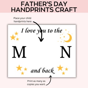 Father's Day Handprint Craft, Handprint Art Printable, I Love You to ...