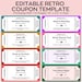 Retro Editable Coupon Template, Coupon Book Template Mother's Day, Last ...