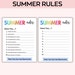 Printable Editable SUMMER Daily Checklist for Kids, Daily Checklist for ...