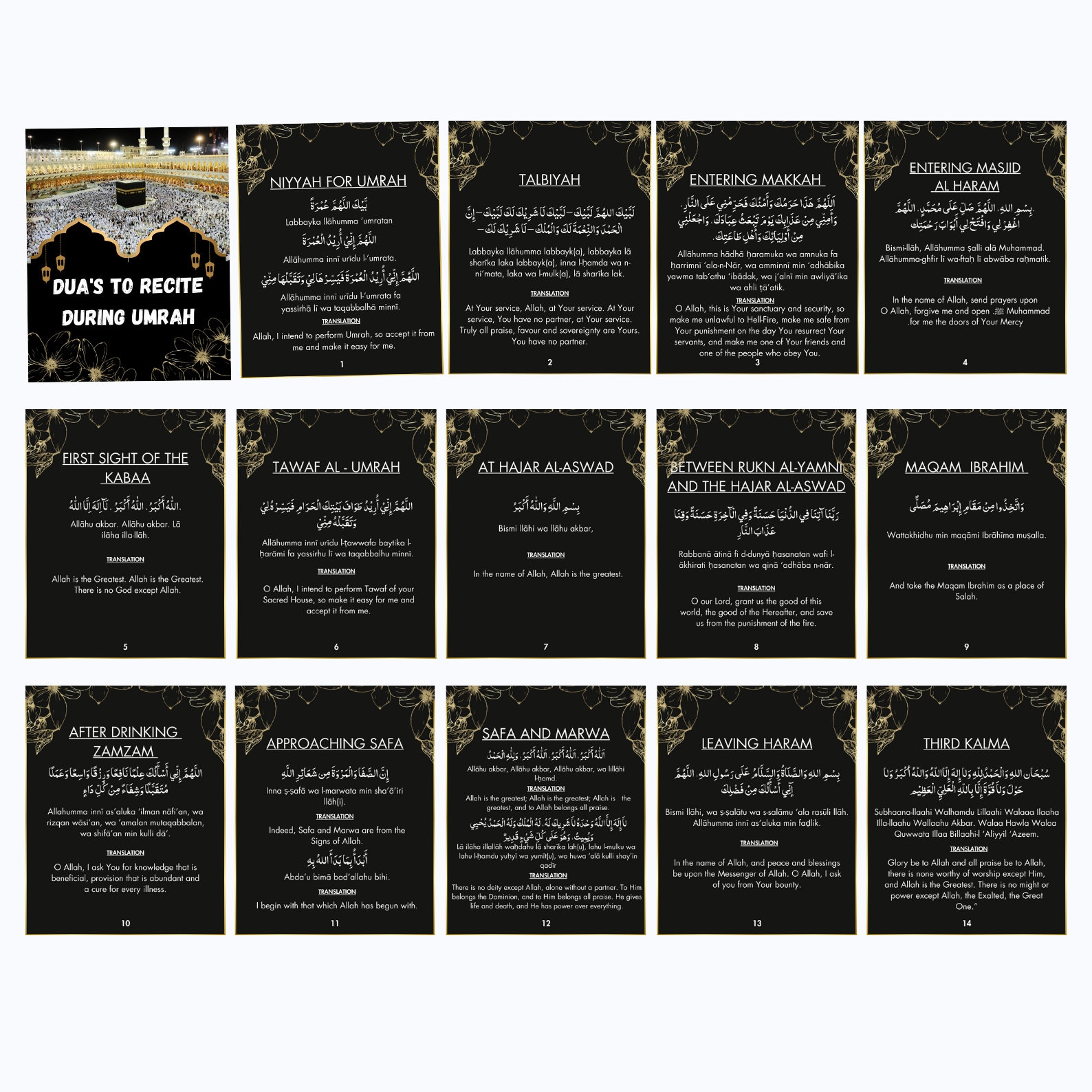 40 Umrah Duas Printable, Umrah Cards, Umrah Guide, Umrah Book, Duas for ...