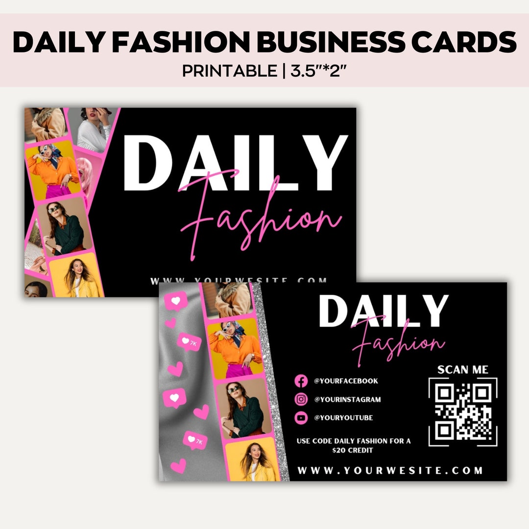 Fashion Business Card Canva Template,boutique Cards, Clothing Business ...
