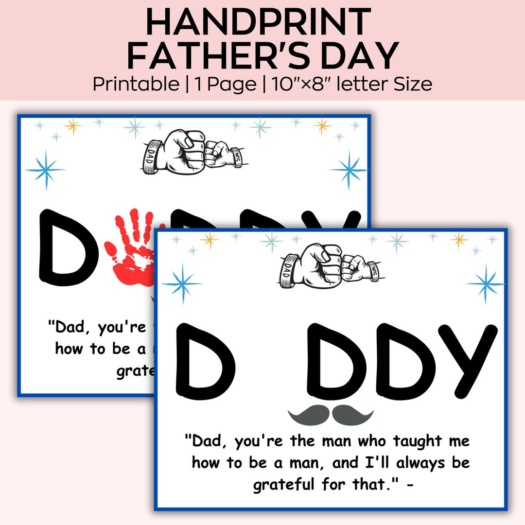 Father Footprint Poem, Father's Day Handprint Art, Crafts for Kids ...
