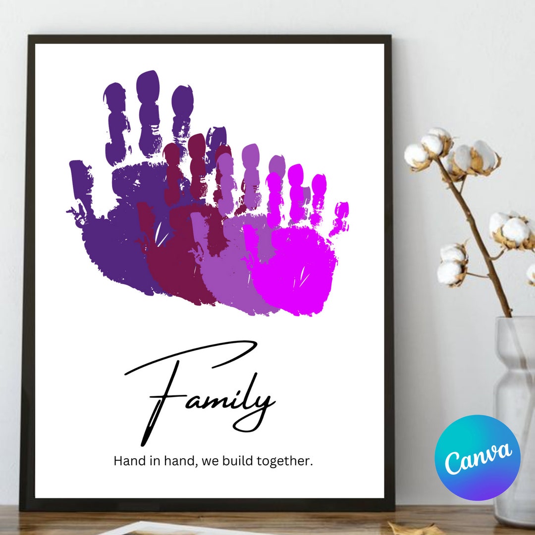 Family Handprint Art, Personalized, Kid's Baby Craft, Family Keepsake ...