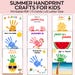 Summer Handprint Art Crafts, Summer Preschool Activity, Handprint Poem ...