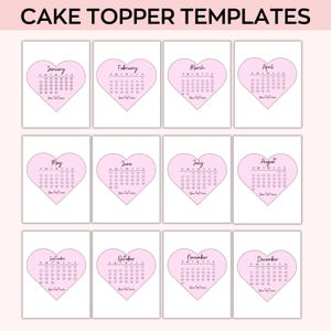 Heart Cake Toppers 2026 Calendar, Burn Away Cake Topper Calendar ...