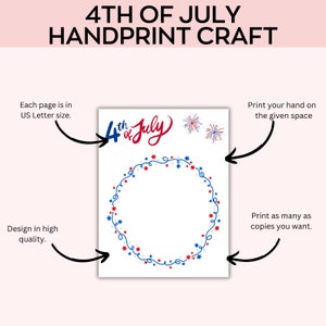 4th of July Handprint Art, Fourth of July Craft, Classroom Activity ...