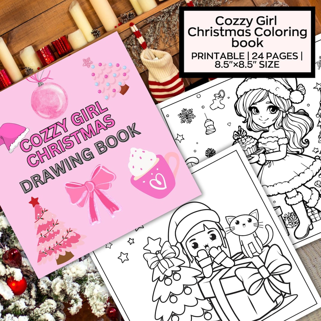 Christmas Coloring Pages, Cozy Girl Christmas Coloring Pages, Coloring ...