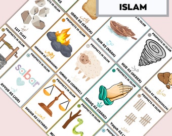 25 Prophets in the Quran & Islam. Islamic Printable and Digital Cards ...