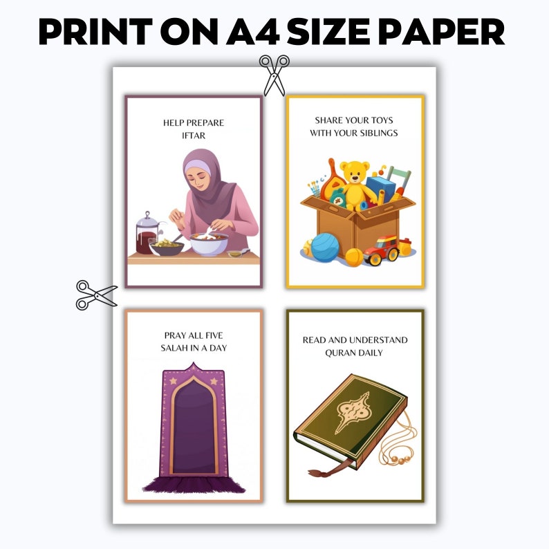 Good Deeds Cards Printable, Ramadan Cards, Ramadan Advent Cards, Kids ...