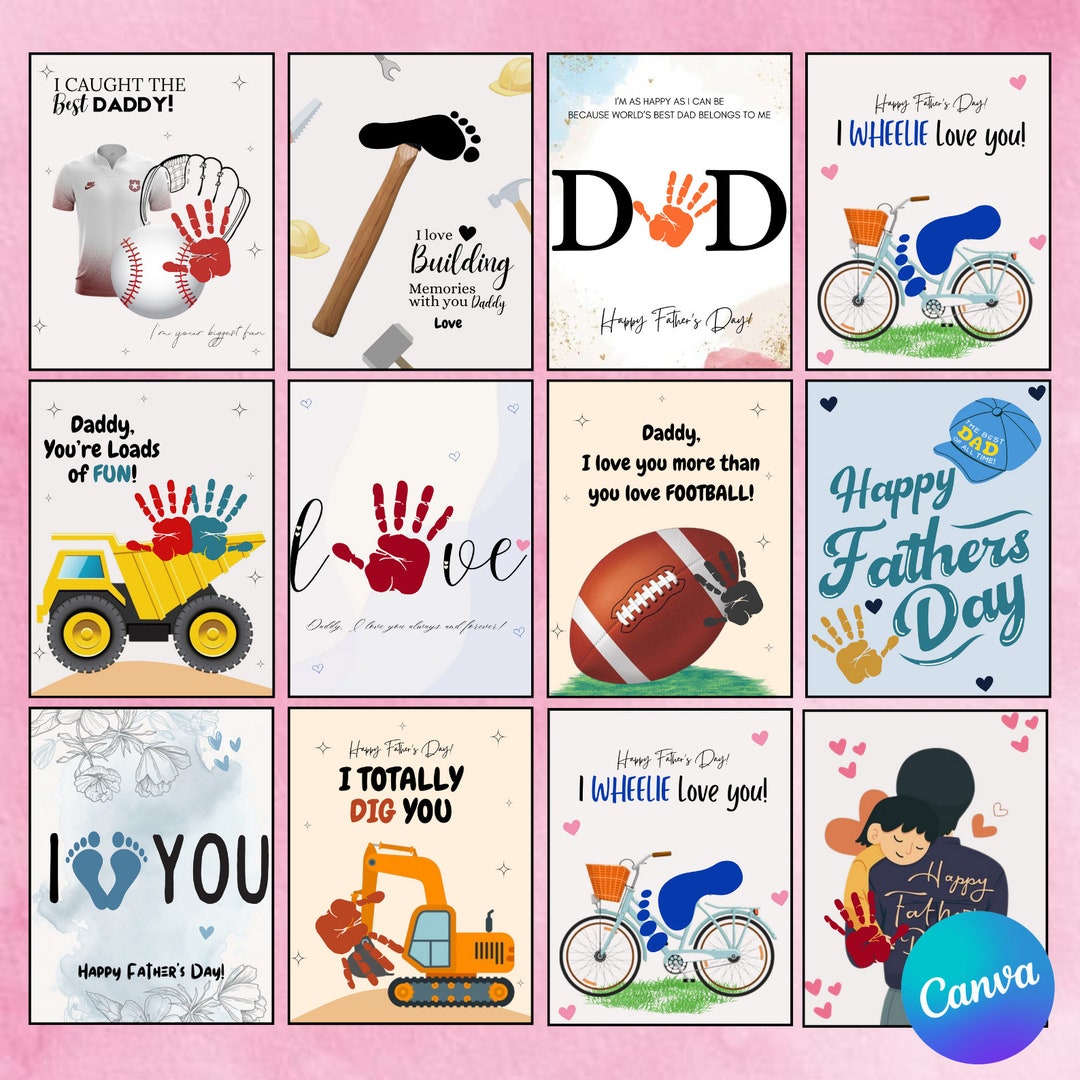 25 Design Fathers Day Handprint, Footprint Keepsake for Dad, Baby ...