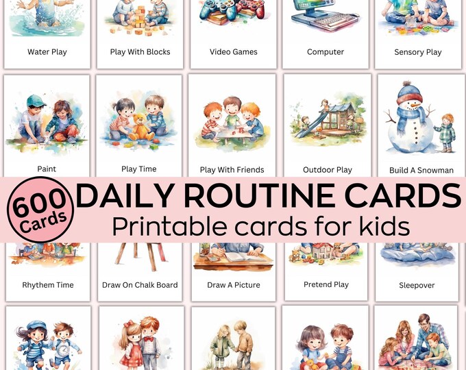 Daily Routine Chart Home School Autism Special Needs Children Kids Day ...