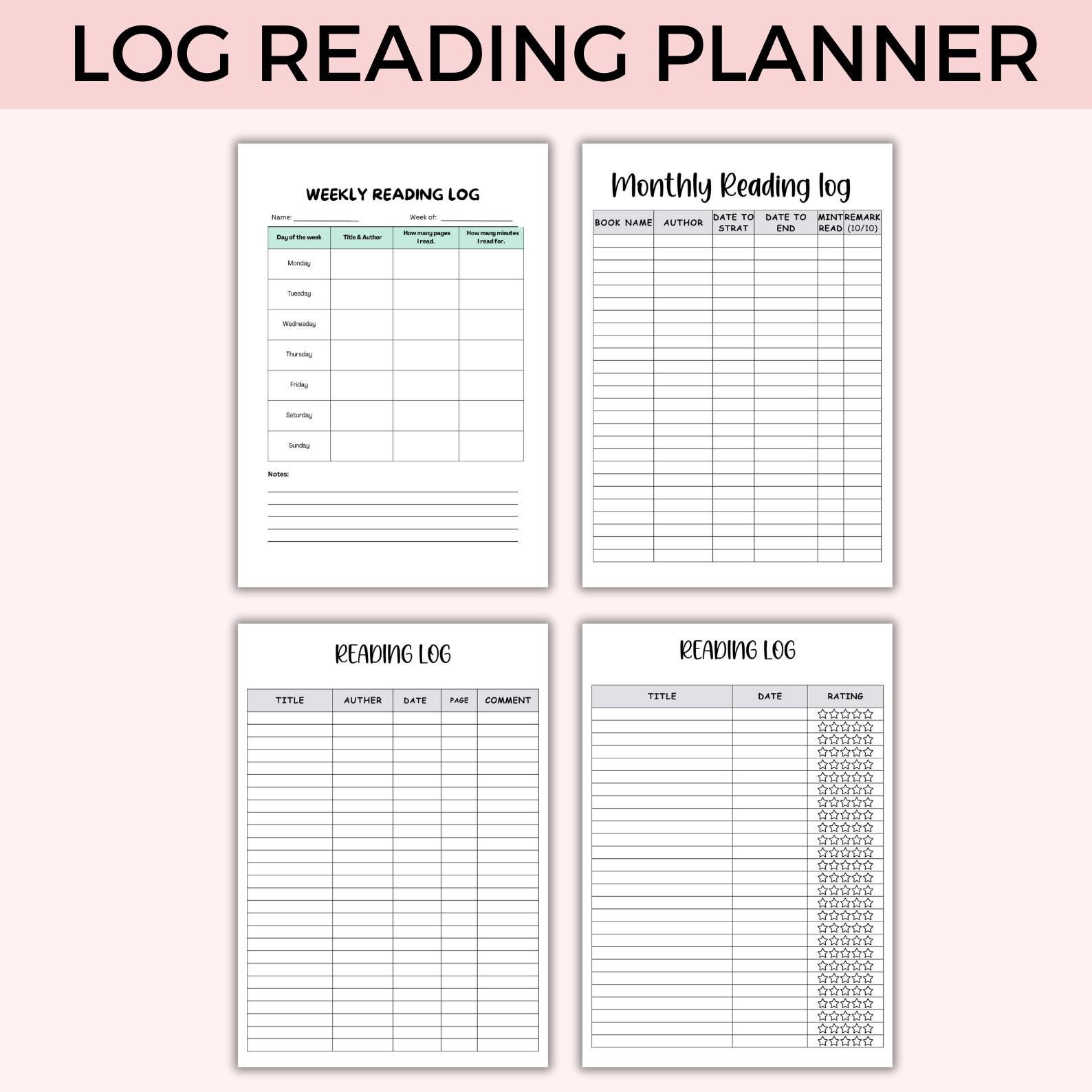 Book Reading Tracker Bundle, Book Tracker Printable, to Be Read, A5 ...